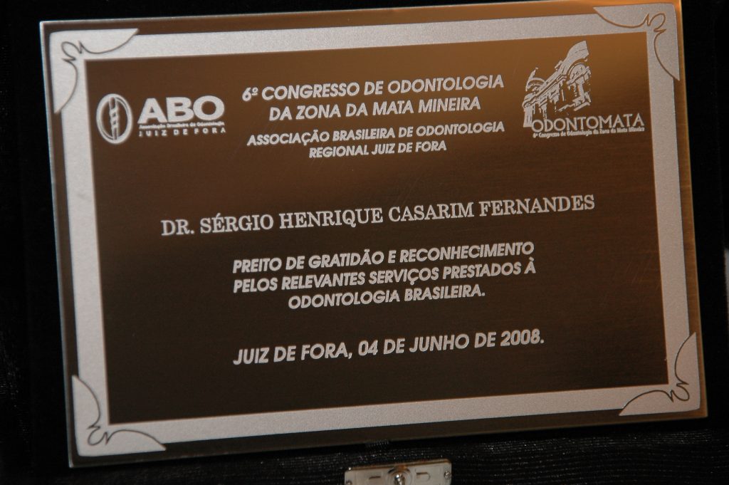 Placa em homenagem - Sérgio Casarim